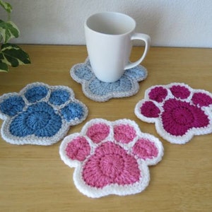 PATTERN for Crochet Puppy Paw Coaster, Pdf Pattern for Dog Animal Paw ...