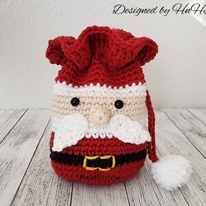 PATTERN for Crochet Santa Claus Pouch With Drawstring, PDF Download for ...