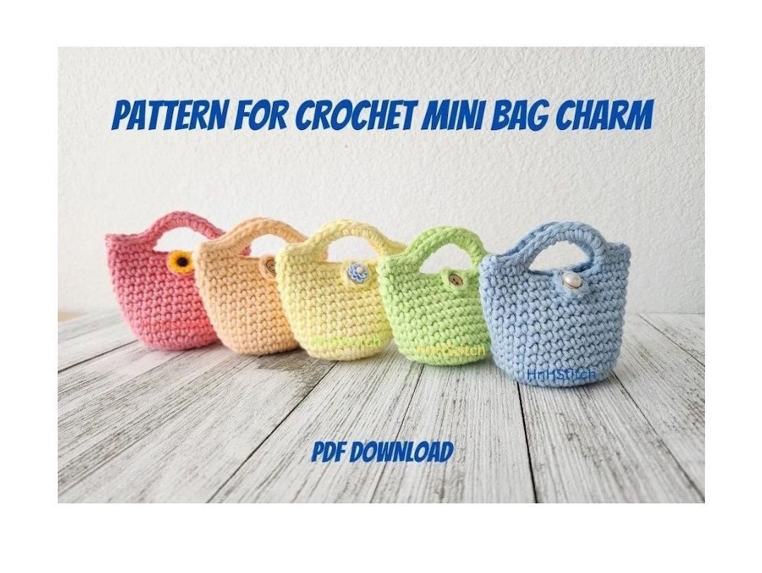 CROCHET Pattern for Mini Tote Bag Charm, PDF Download for Bag Charms ...