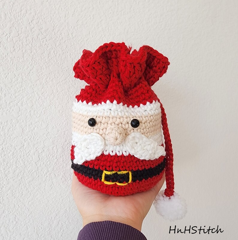 PATTERN for Crochet Santa Claus Pouch With Drawstring, PDF Download for ...