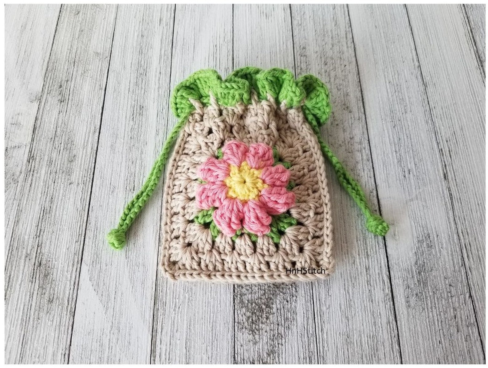 PATTERN for Crochet 3D Flower Pouch With Draw String PDF - Etsy