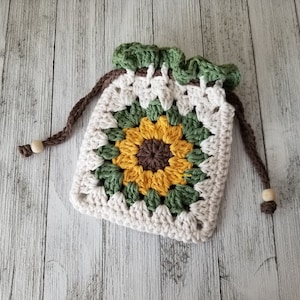 PATTERN for Crochet Sunflower Pouch, PDF Pattern for Sunflower Granny ...