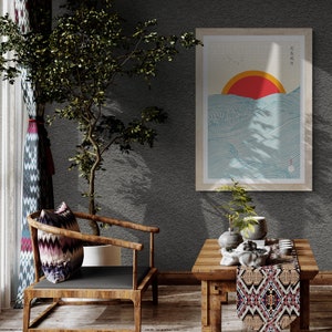 The Rising Sun Japanese Waves, Hokusai Print, Japanese Art Print ...