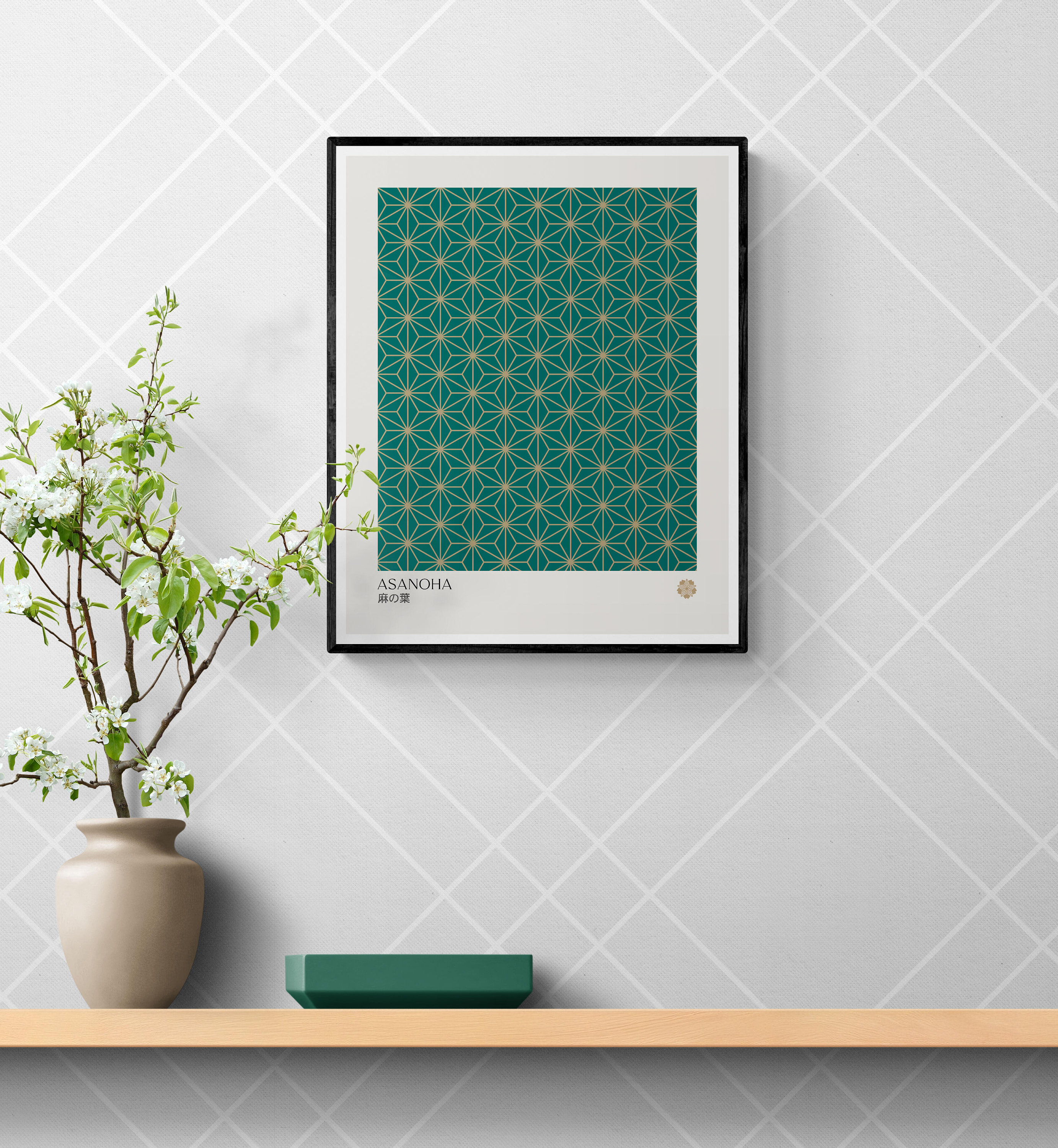 Asanoha - Japanese Art Print, Wagara Pattern, Japandi Wall Art, Digital ...