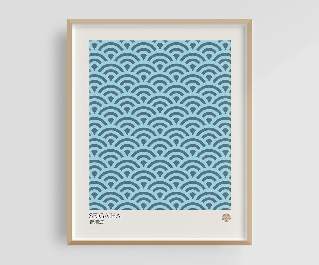 Seigaiha - Japanese Art Print, Wagara Pattern, Japandi Wall Art ...