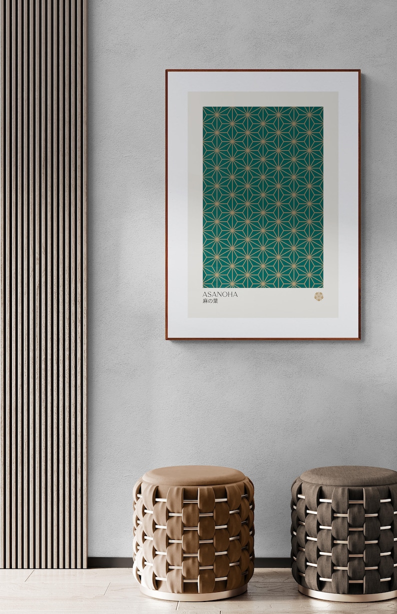 Asanoha - Japanese Art Print, Wagara Pattern, Japandi Wall Art, Digital ...
