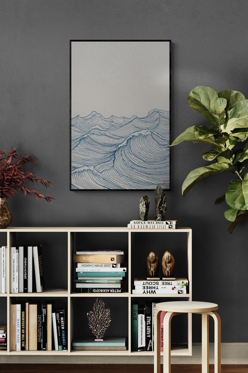 Minimalist Japanese Waves | Japanese Art Print | Japanese Vintage ...