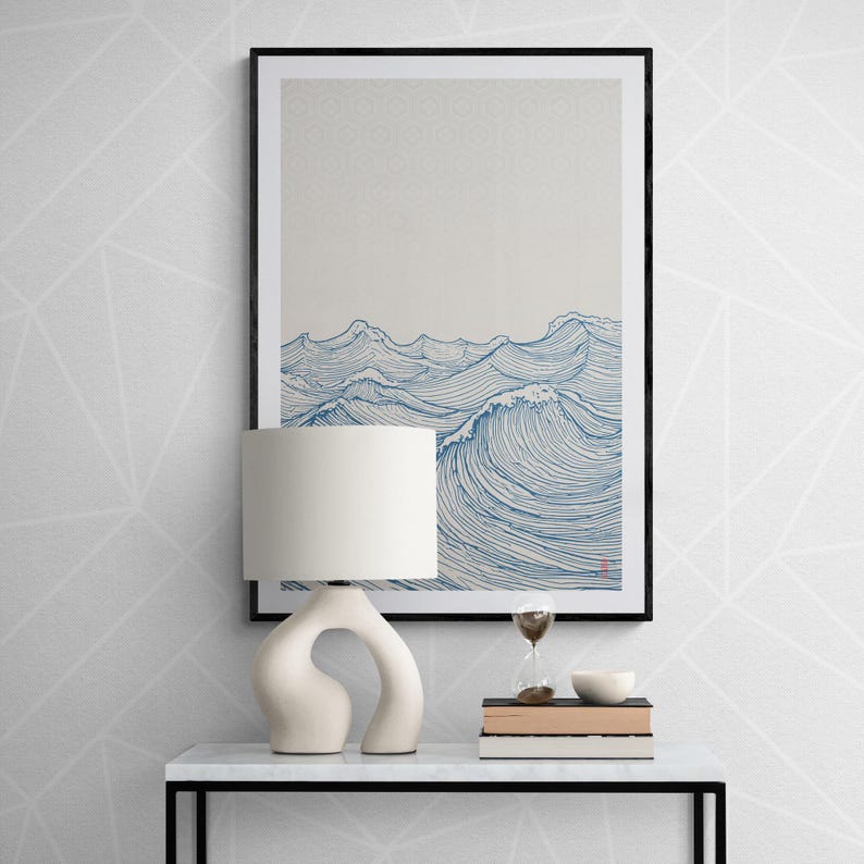 Minimalist Japanese Waves | Japanese Art Print | Japanese Vintage ...