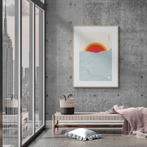 The Rising Sun - Japanese Waves, Hokusai Print, Japanese Art Print ...