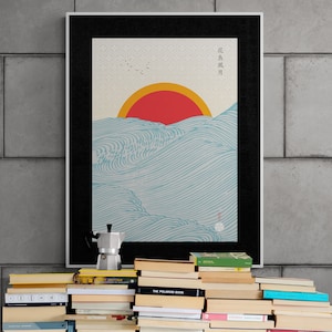 The Rising Sun - Japanese Waves, Hokusai Print, Japanese Art Print ...