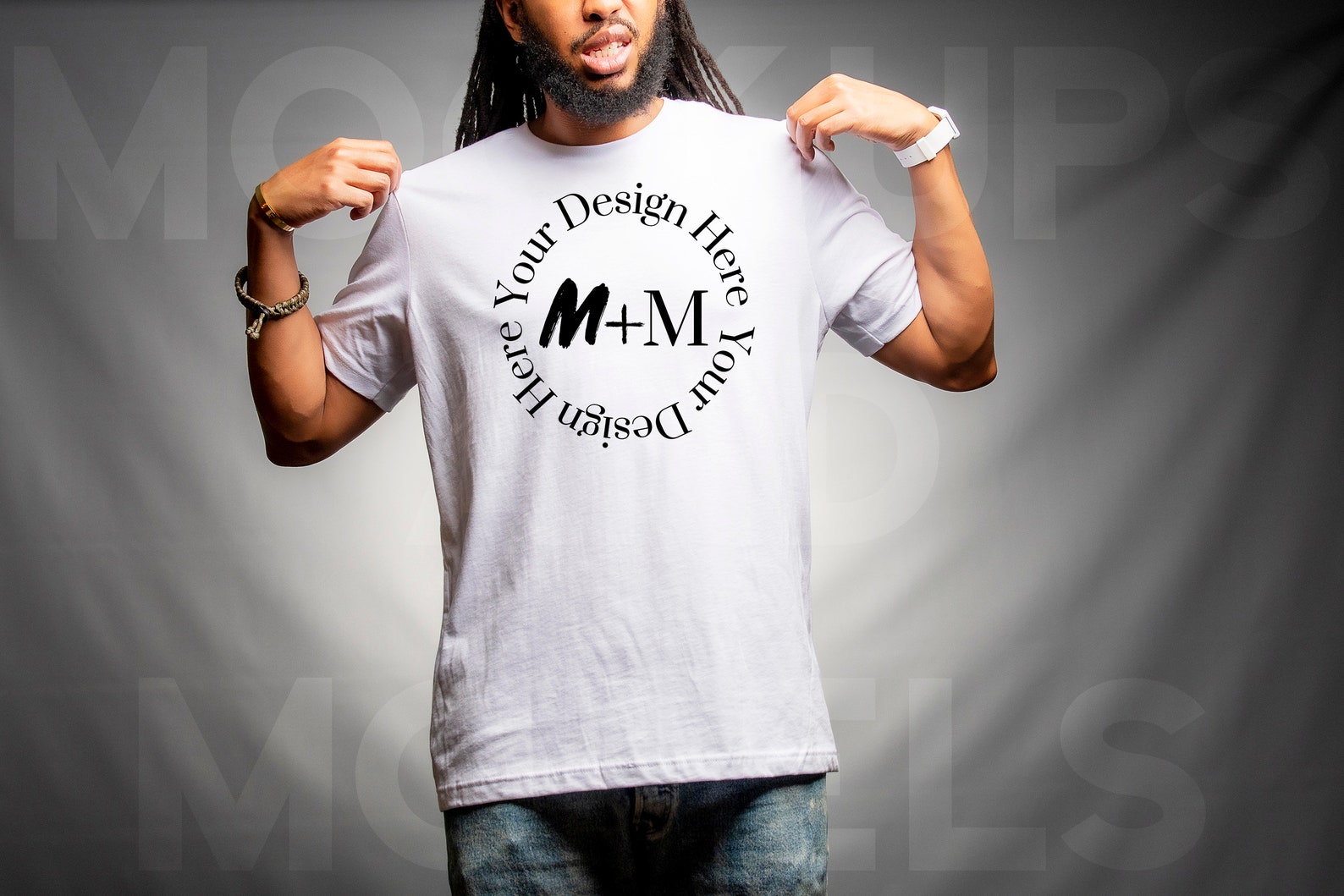 Bella Canvas 3001 White T-shirt Mock up | Black Male Mock up | African ...