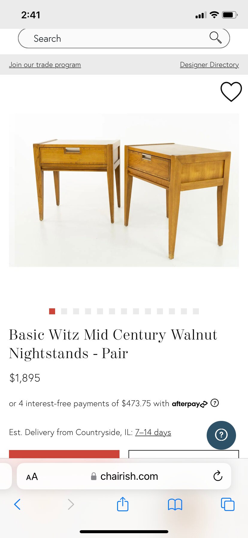 Basic Witz MCM Modern Night Stand Set | MSG for SHIPPING Quote - Etsy