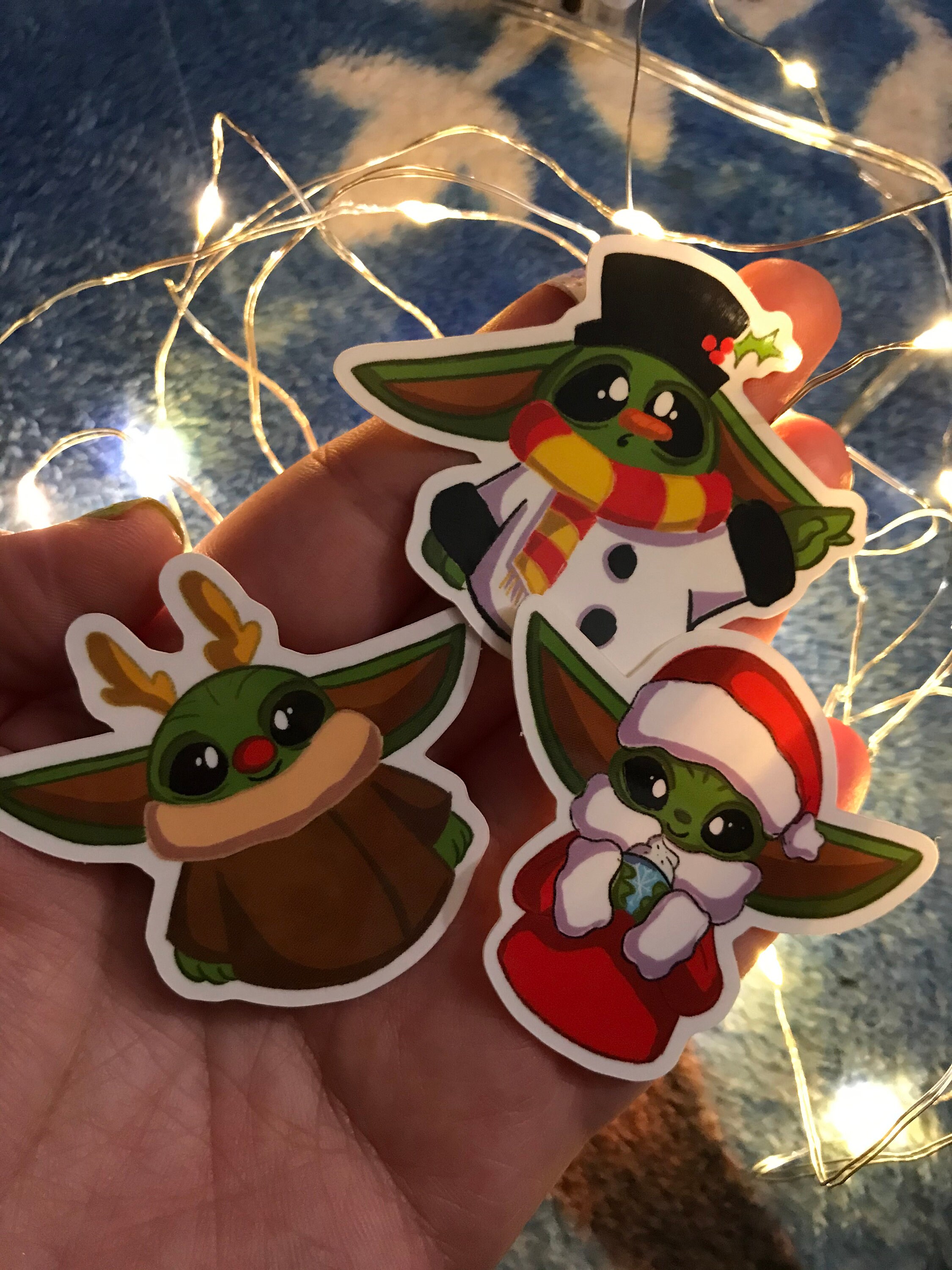 Baby Yoda Holiday Stickers Pack Star Wars Cellphone Water - Etsy