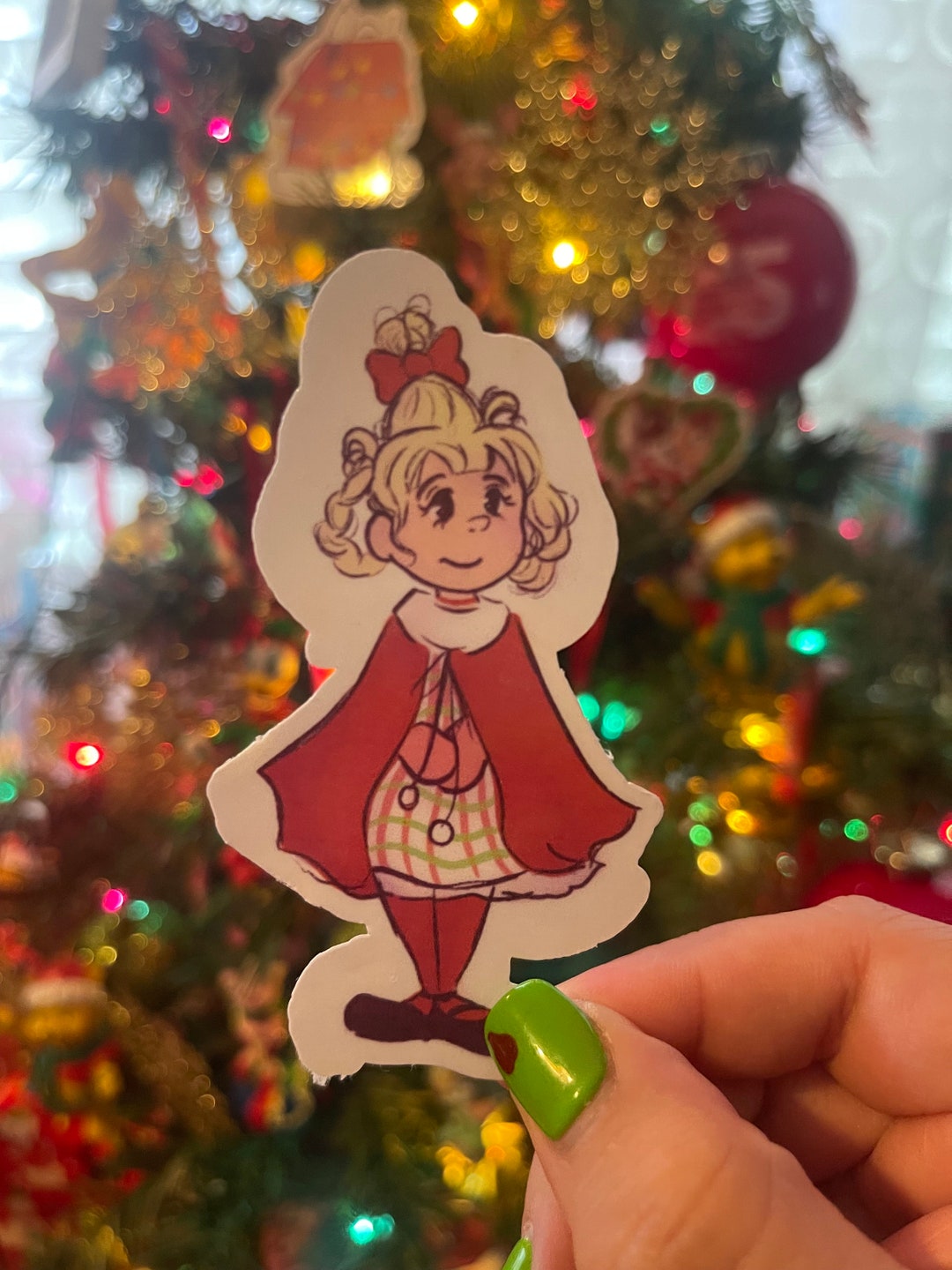 Cindy Lou Who Sticker | Weatherproof Sticker Water Bottle Hydro Laptop ...