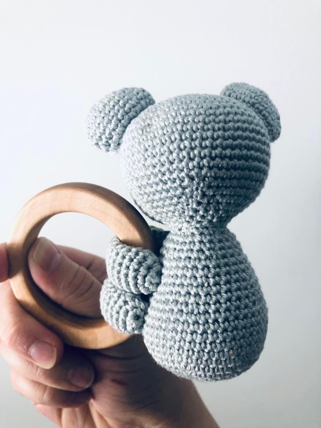 Crochet Rattle for Baby Koala Animal Rattle Handmade Baby | Etsy