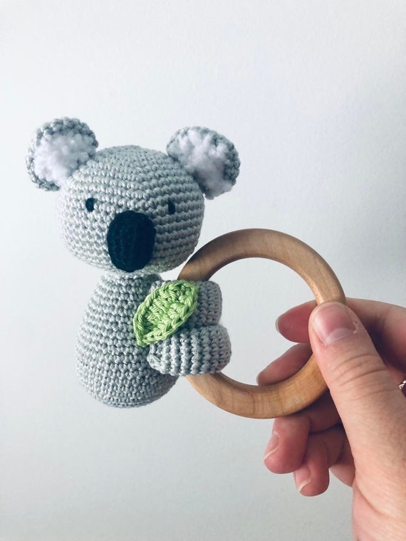 Crochet Rattle for Baby Koala Animal Rattle Handmade Baby | Etsy