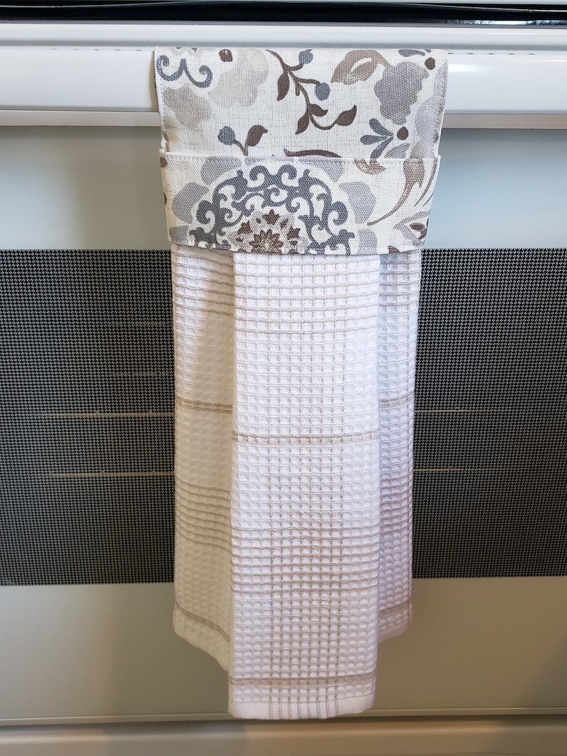 PERSONALIZED Embroidered Easy Pull-through Hanging Kitchen Towel Set of ...