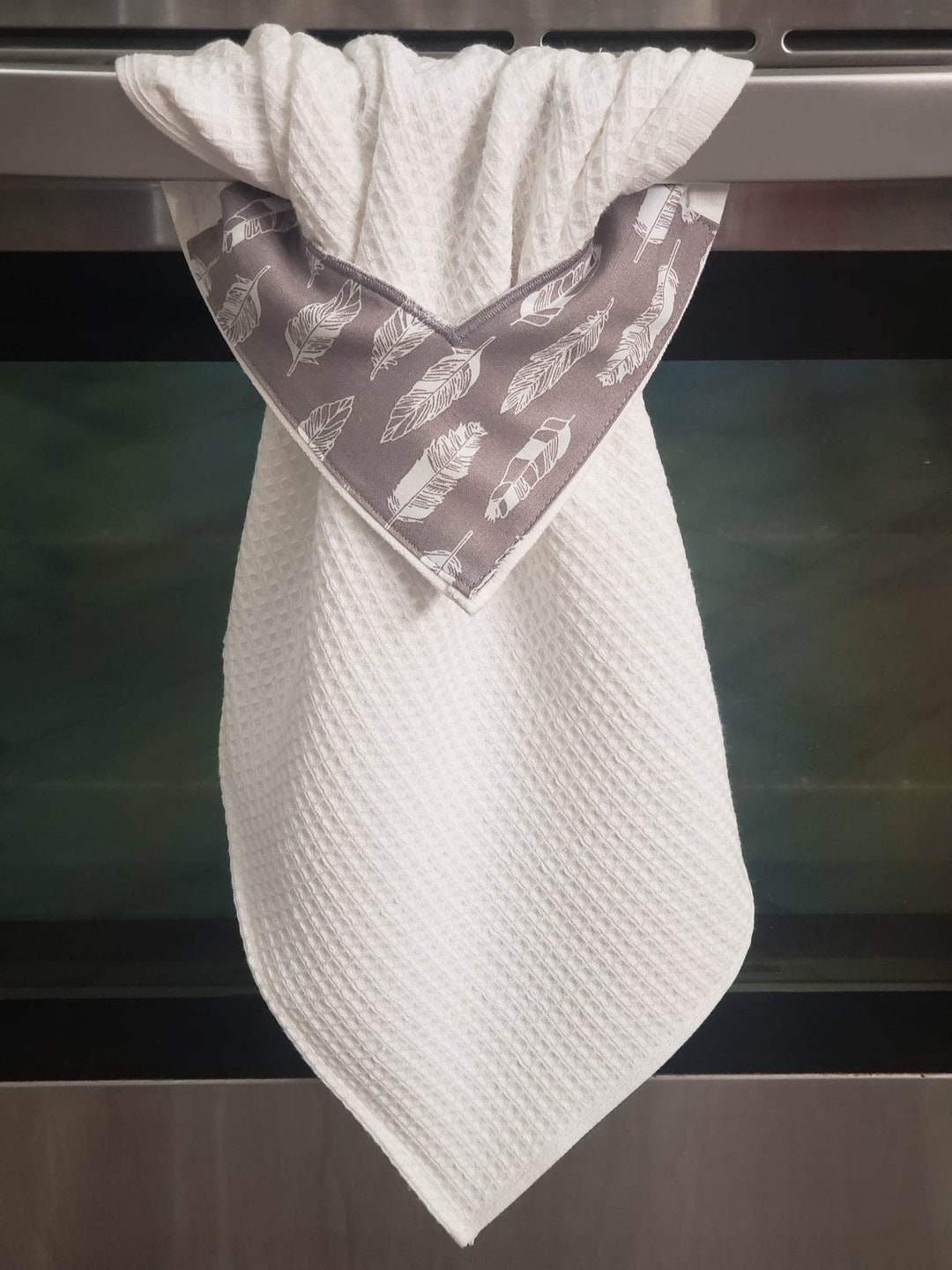 Set of 2 Hanging Kitchen Towels, Pull Through Kitchen Towels, Hanging ...