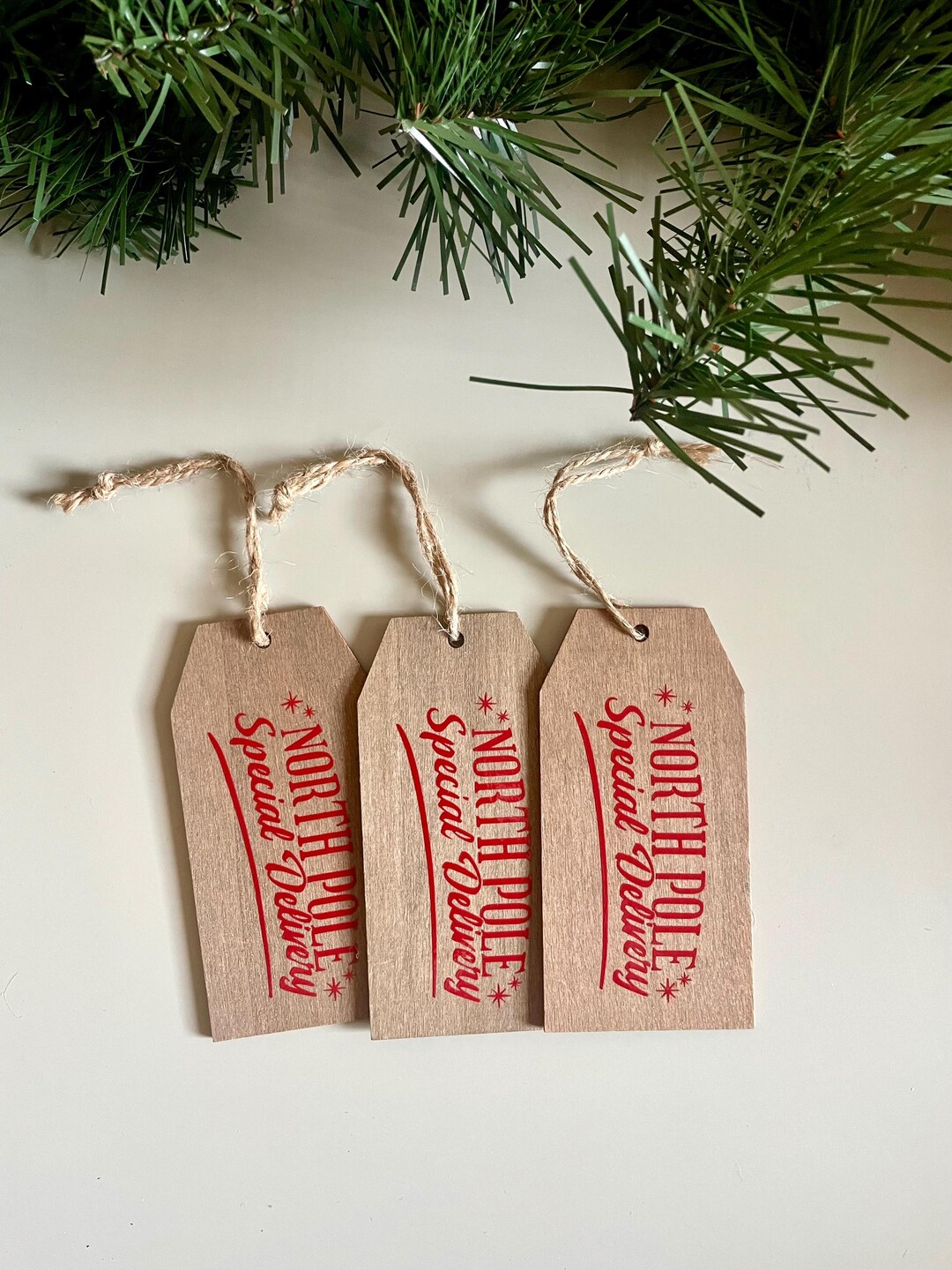 North Pole Gift Tags | Special Delivery Wood Gift Tags | Set of 3 ...