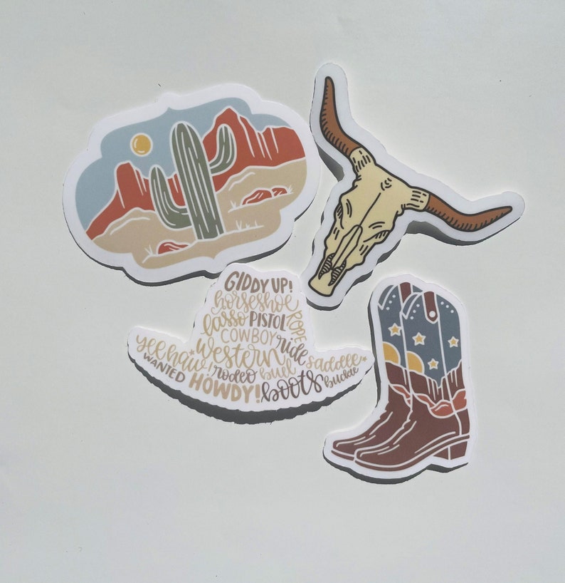 Western Sticker Pack Choose Your Stickers Waterproof - Etsy