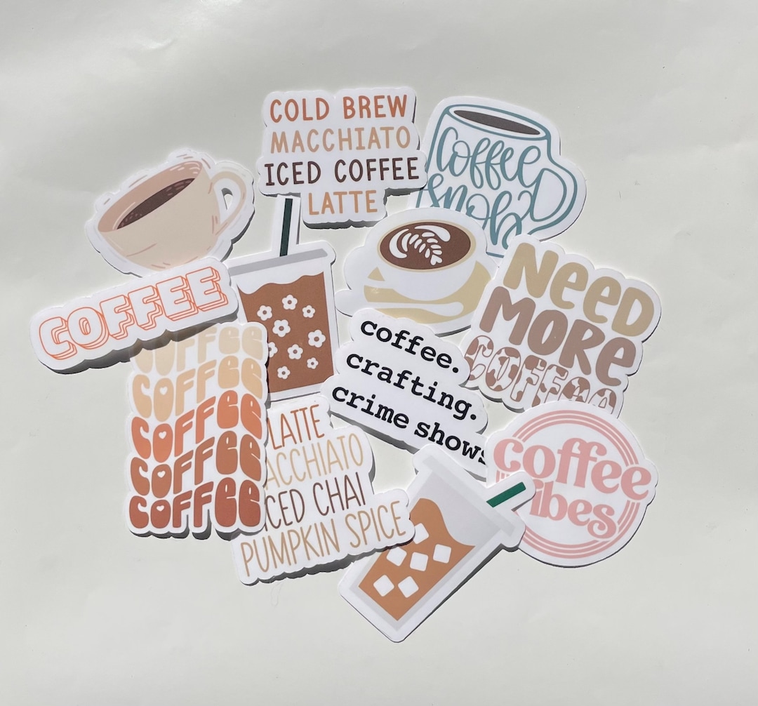 Coffee Sticker Pack, Choose Your Stickers, Waterproof - Etsy