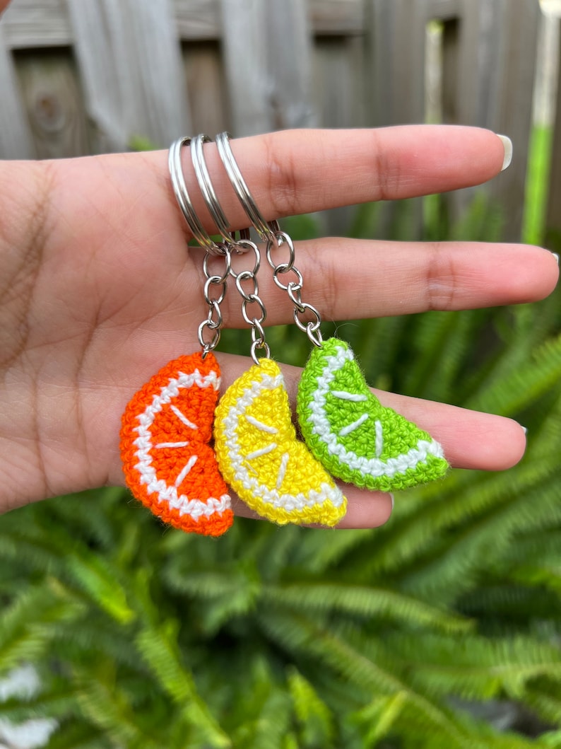 Fruit Crochet Keychain - Etsy