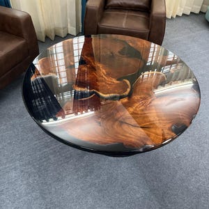 Solid Wood Live Edge Resin Coffee Table - Etsy