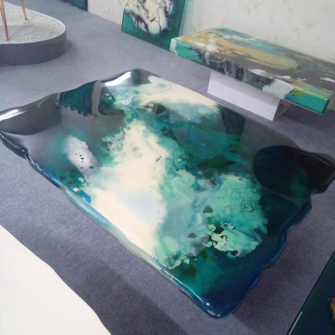 Solid Wood Live Edge Resin Coffee Table - Etsy