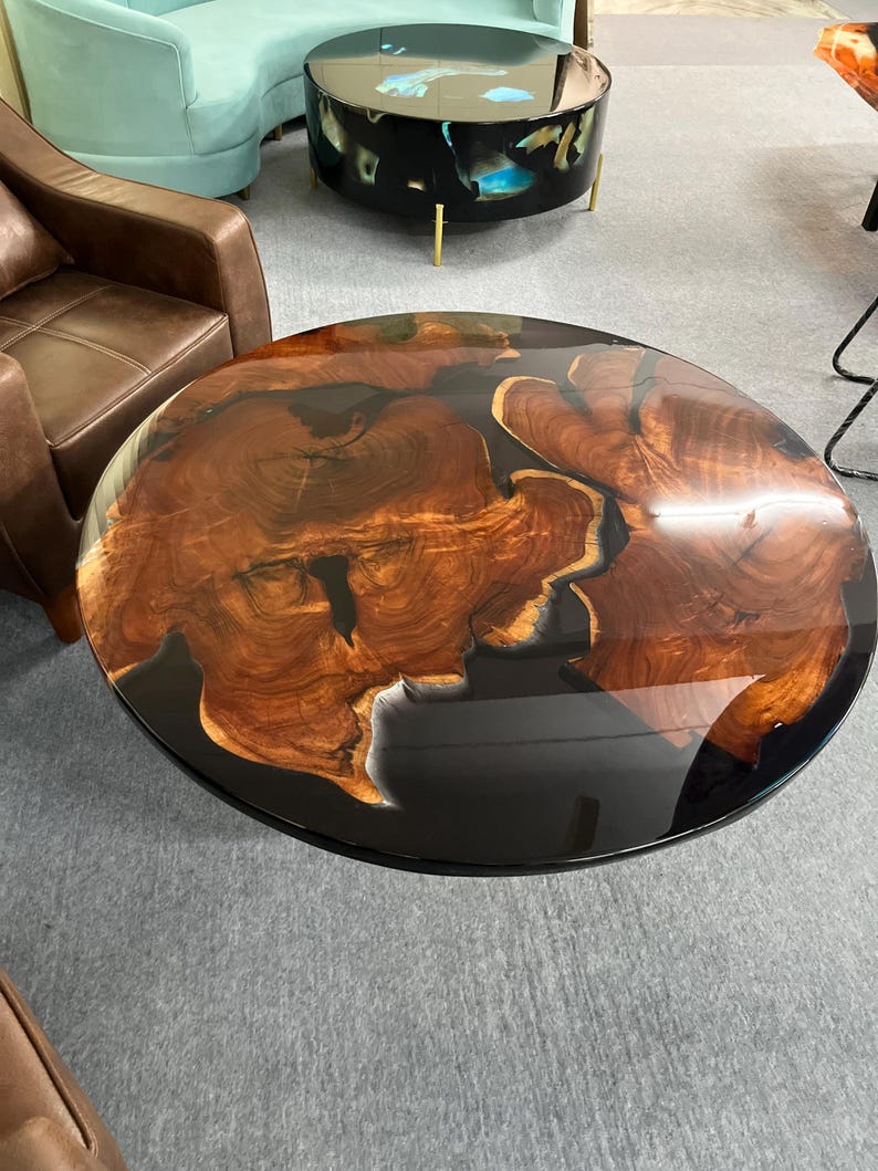 Solid Wood Live Edge Resin Coffee Table - Etsy