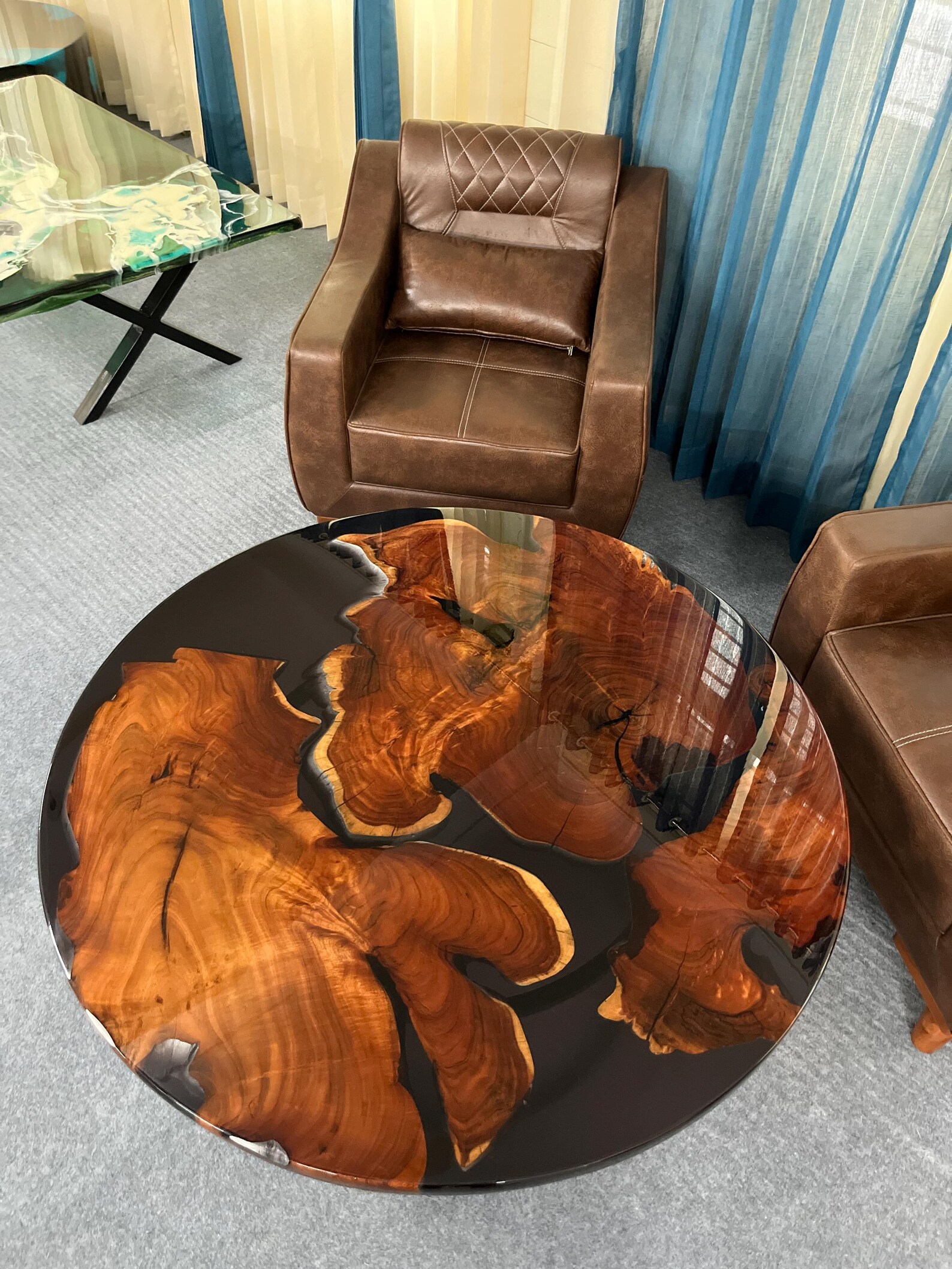 Solid Wood Live Edge Resin Coffee Table - Etsy