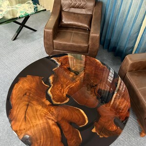 Solid Wood Live Edge Resin Coffee Table - Etsy