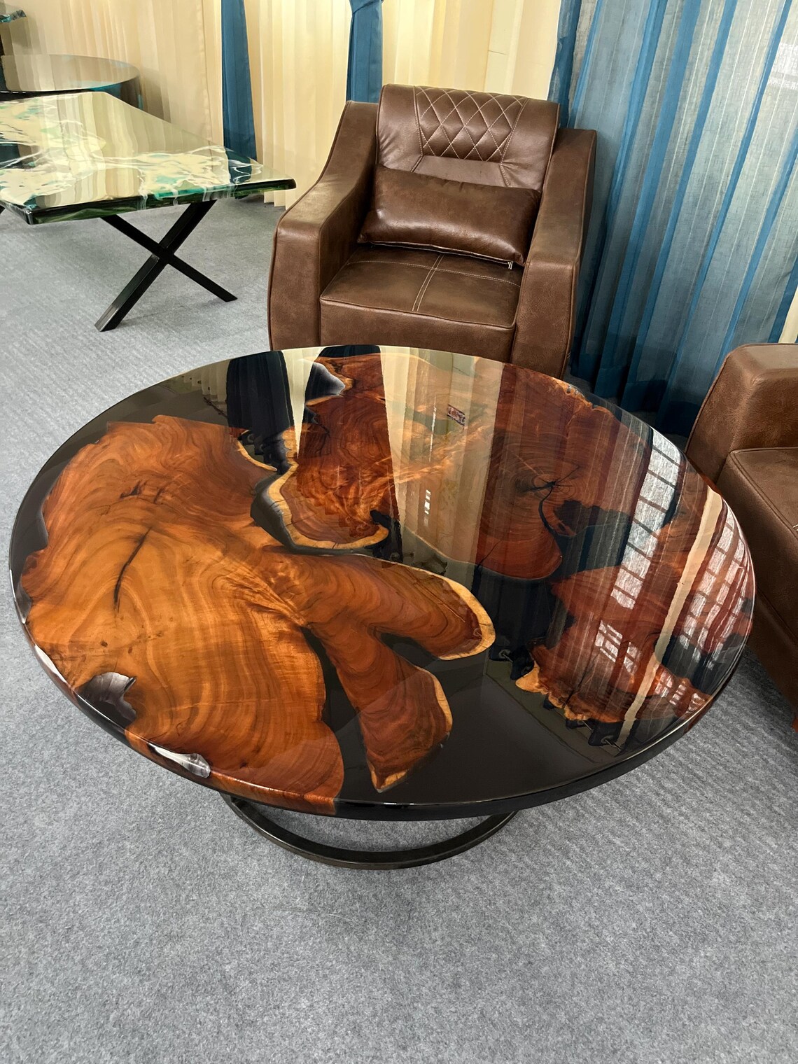 Solid Wood Live Edge Resin Coffee Table - Etsy