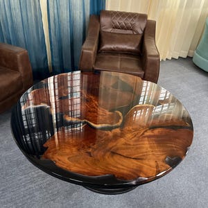 Solid Wood Live Edge Resin Coffee Table - Etsy