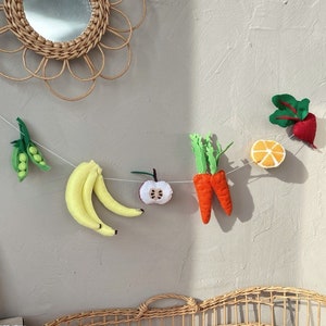 Fruit and Veggies Garland, Nursery Wall Hanging, Fruit Bunting, Nursery ...