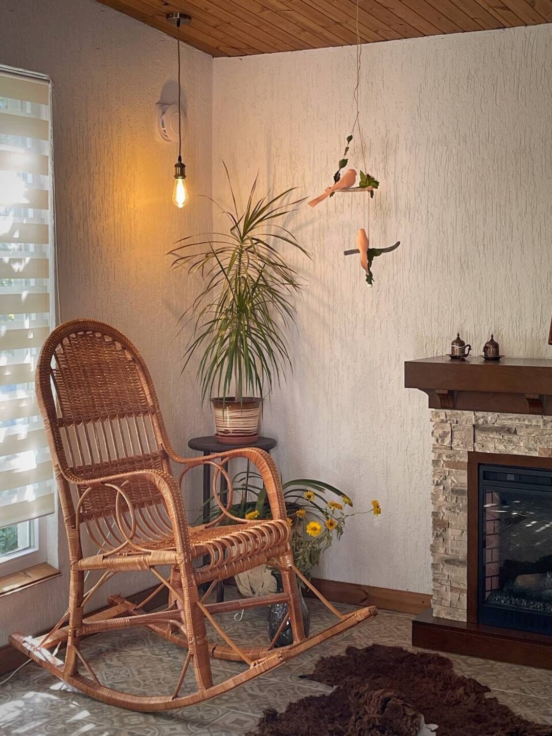 Bird Mobile, Boho Nursery Decor, Griftwood Hanging Decor, Baby Girl ...