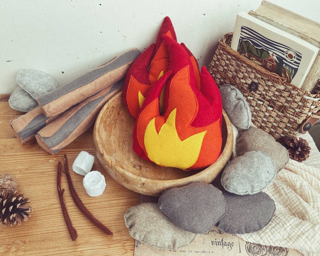 Pretend Play, Adventure Nursery, Felt Campfire Set, Felt Bonfire ...