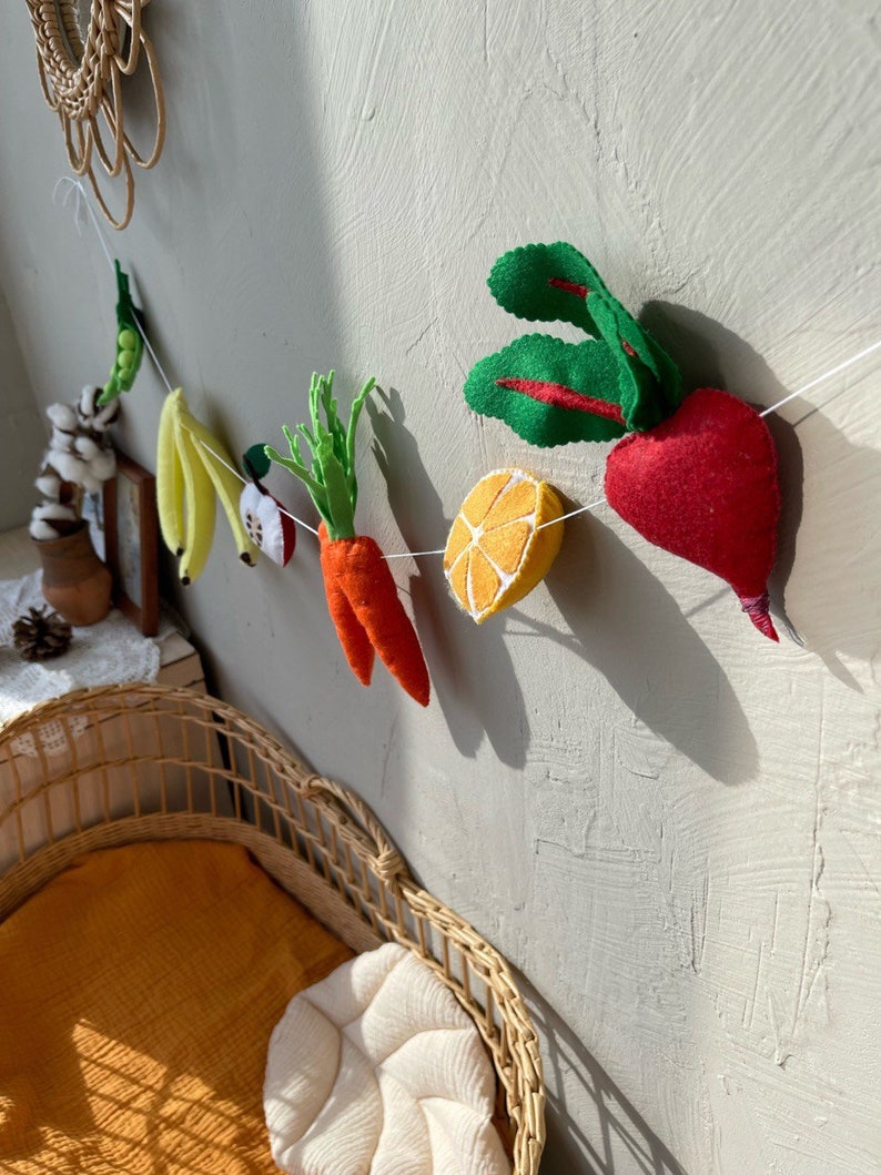 Fruit and Veggies Garland Nursery Wall Hanging Neutral - Etsy