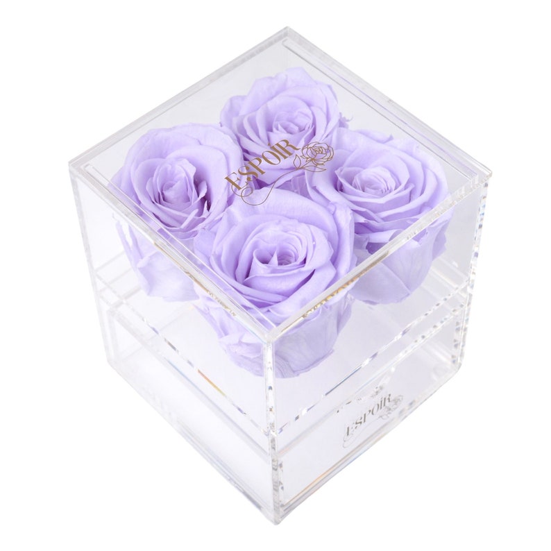 4 Forever Roses in Acrylic Jewelry Box | Mother's Day Gift | Preserved ...