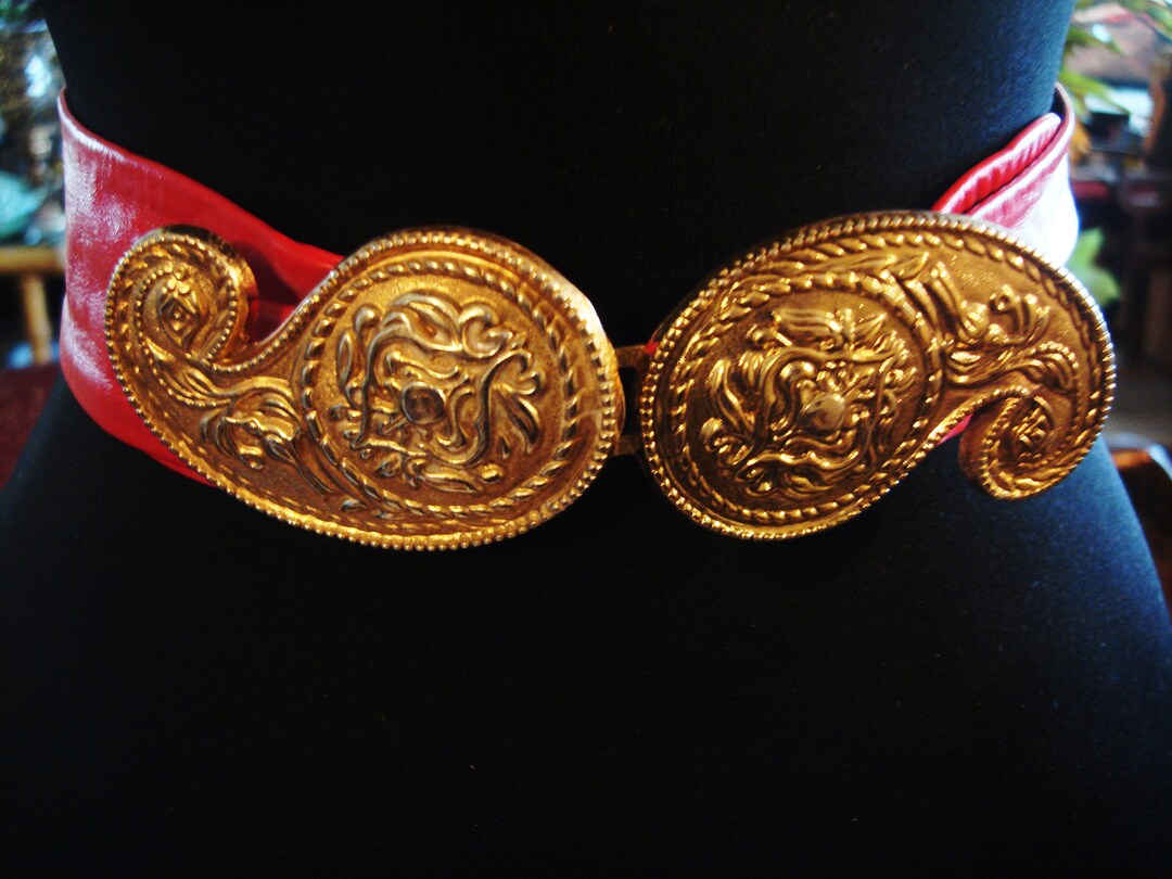 RED CLIP BUCKLE Belt - Etsy