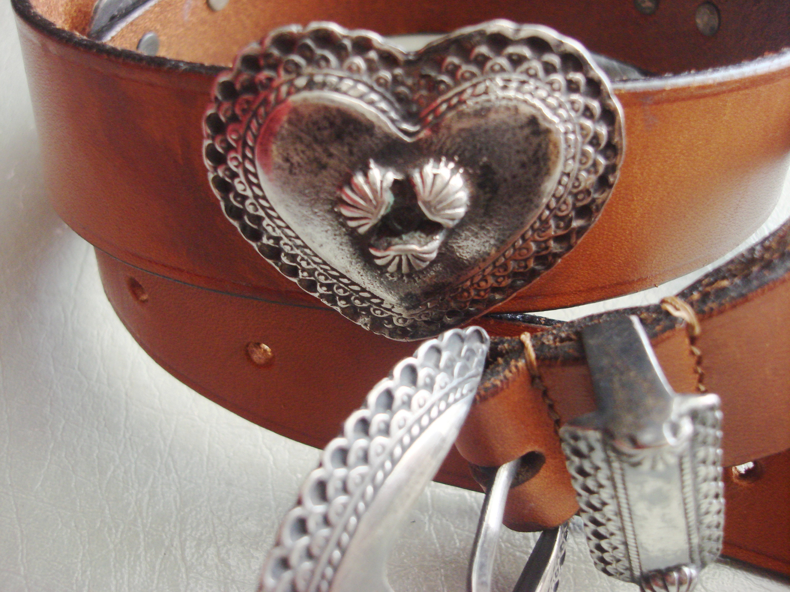 BROWN LEATHER CONCHO Belt - Etsy