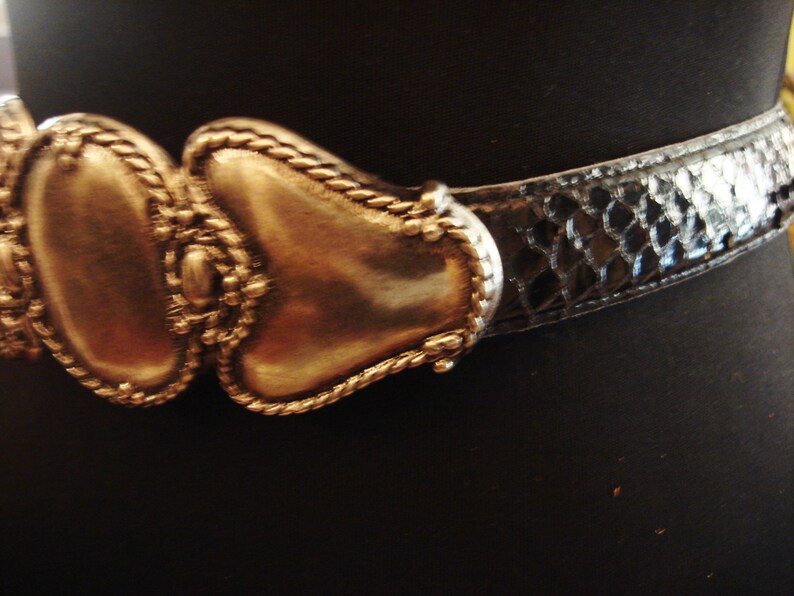 BLACK LEATHER ORNATE Buckle - Etsy
