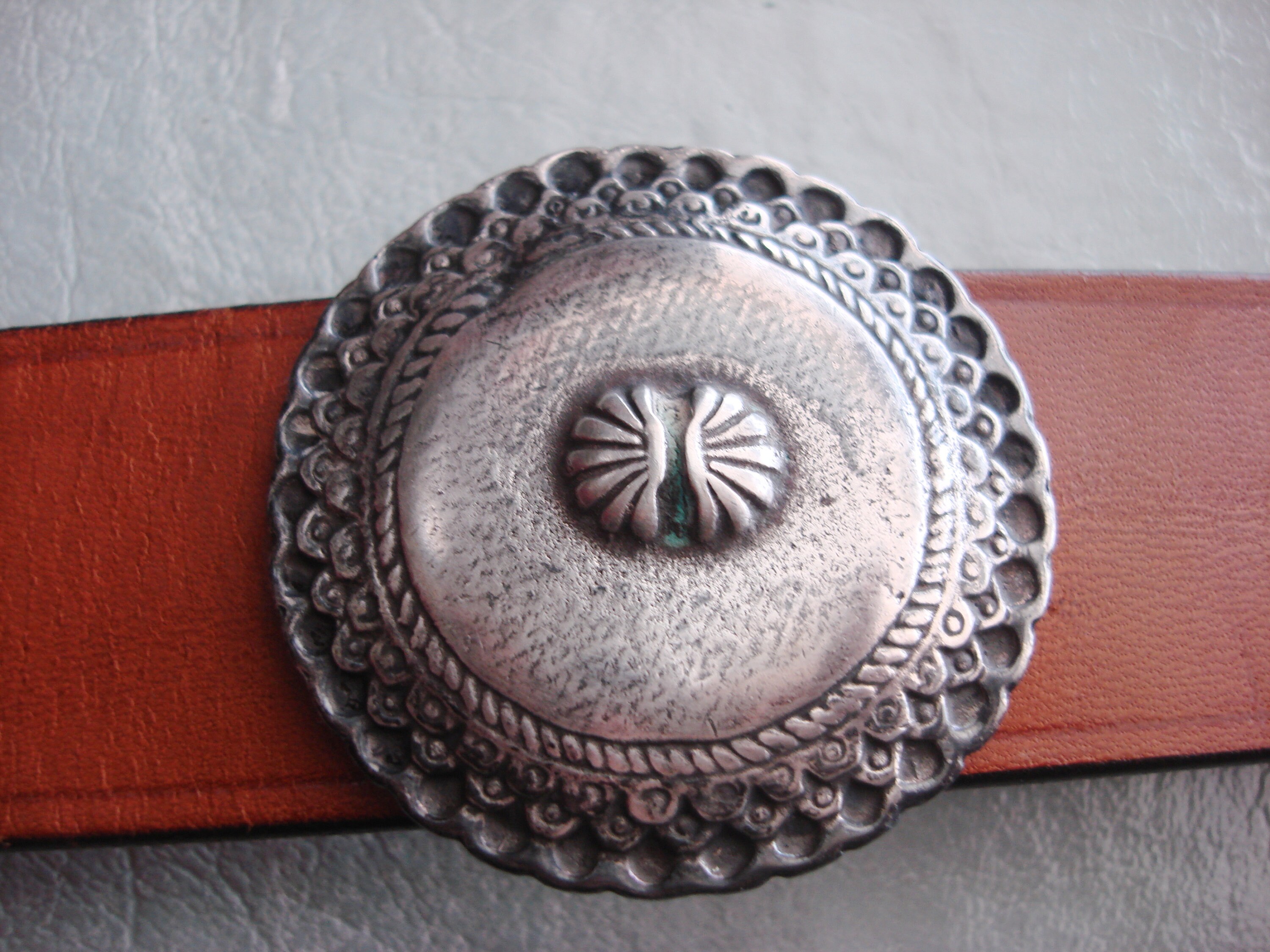 BROWN LEATHER CONCHO Belt - Etsy