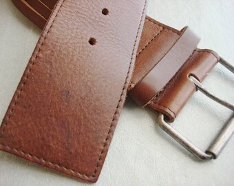 Wide Leather Belt - Etsy
