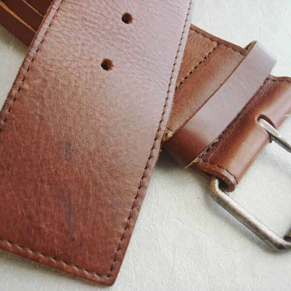 Wide Leather Belt - Etsy