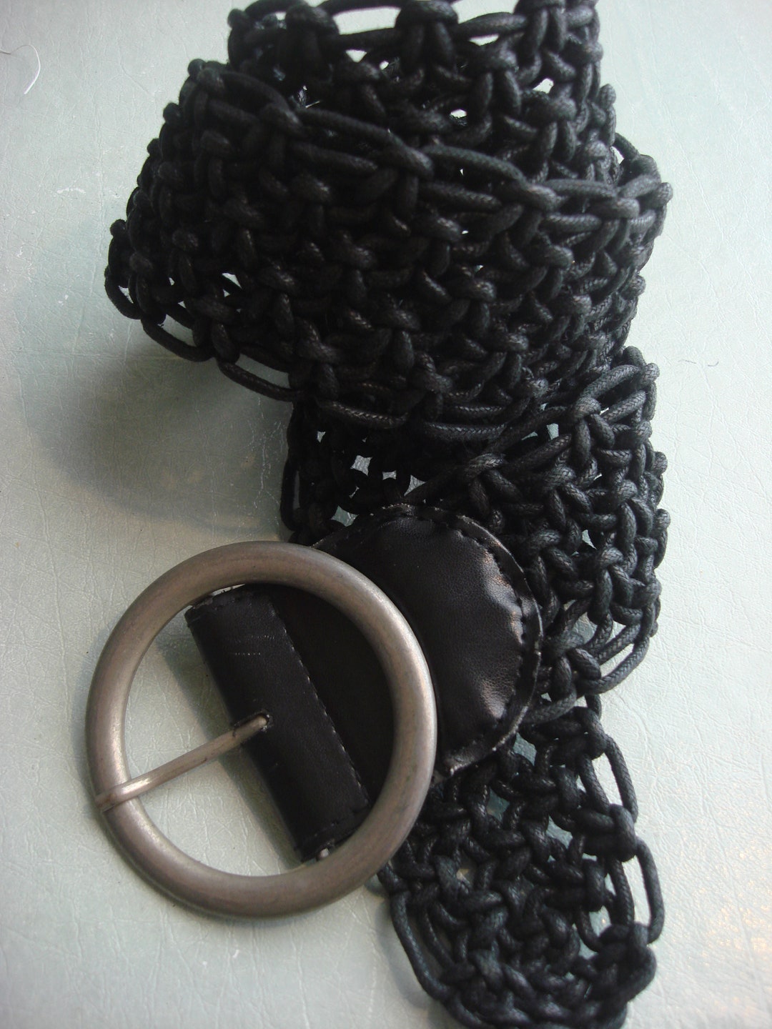 BLACK WOVEN NET Belt - Etsy