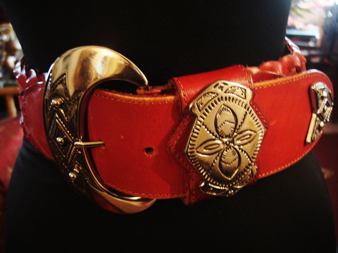 RED WESTERN BELT - Etsy