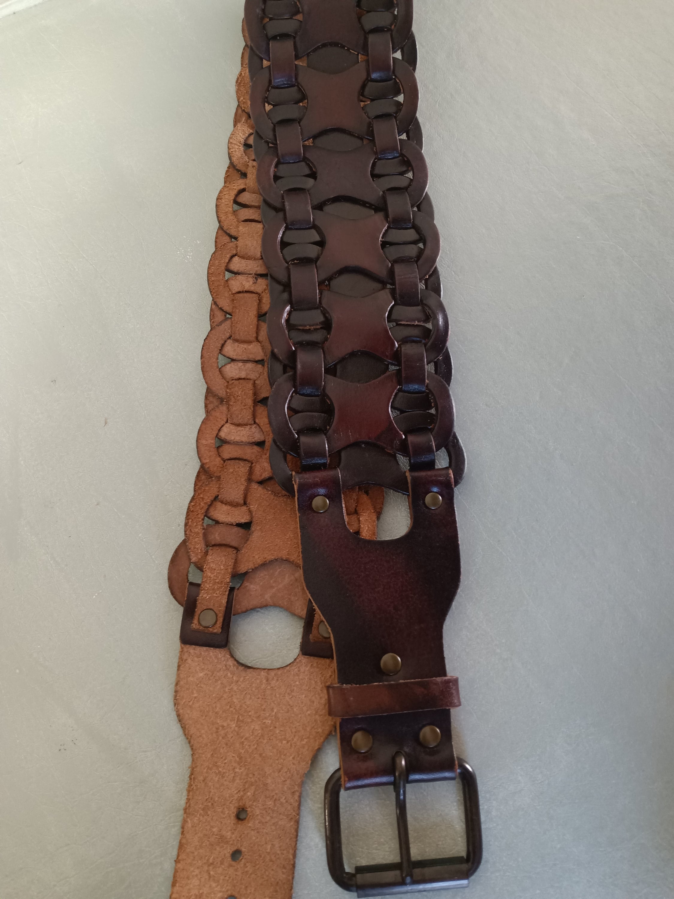 CHOCOLATE BROWN LEATHER Chunky Belt - Etsy