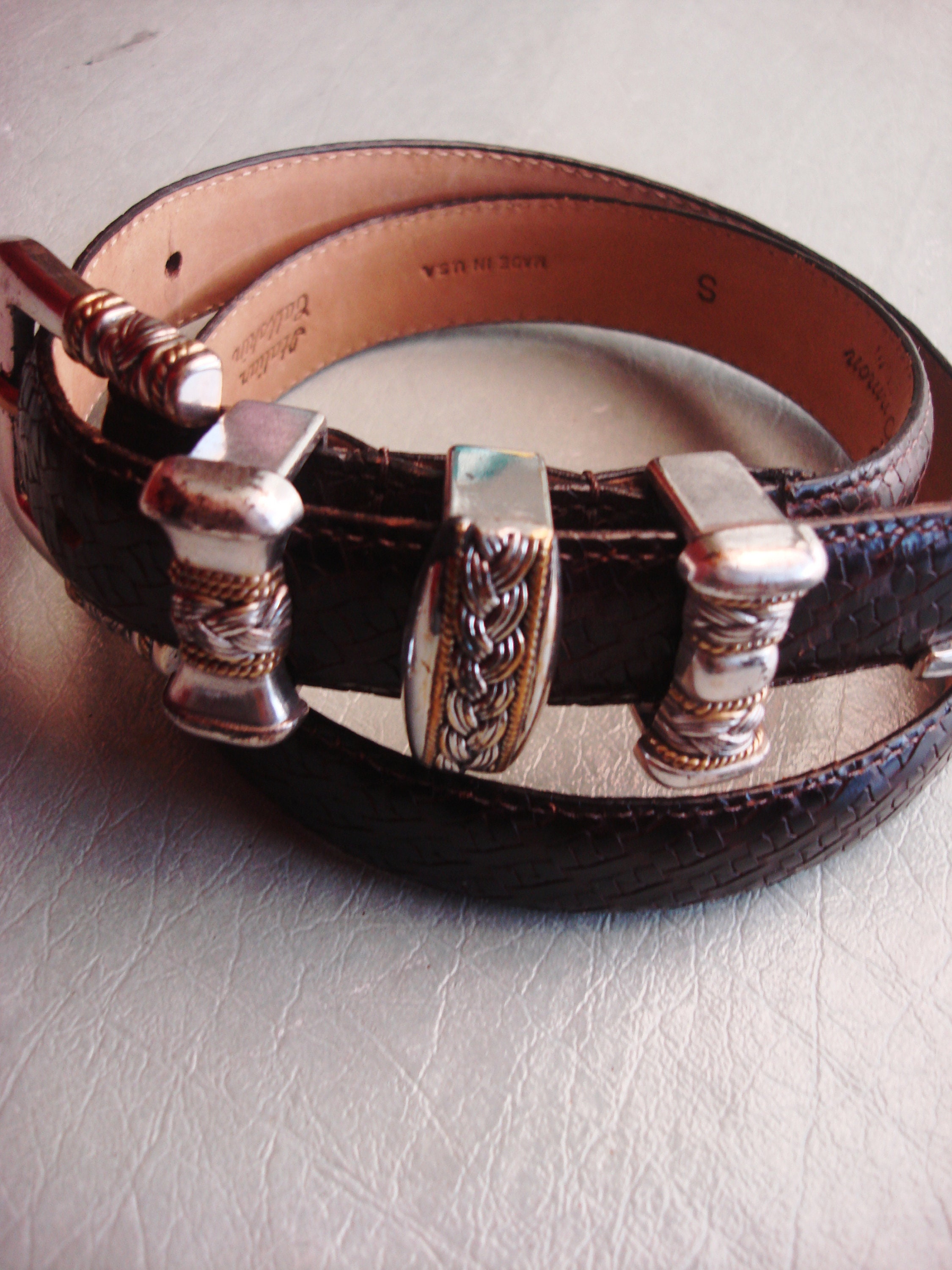 LEATHER TRIPLE LOOP Western Cowboy Belt - Etsy