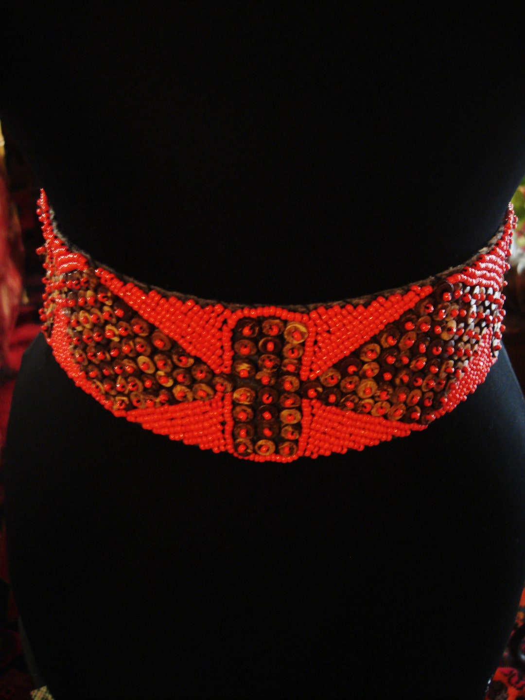 RED BEADED BELT - Etsy