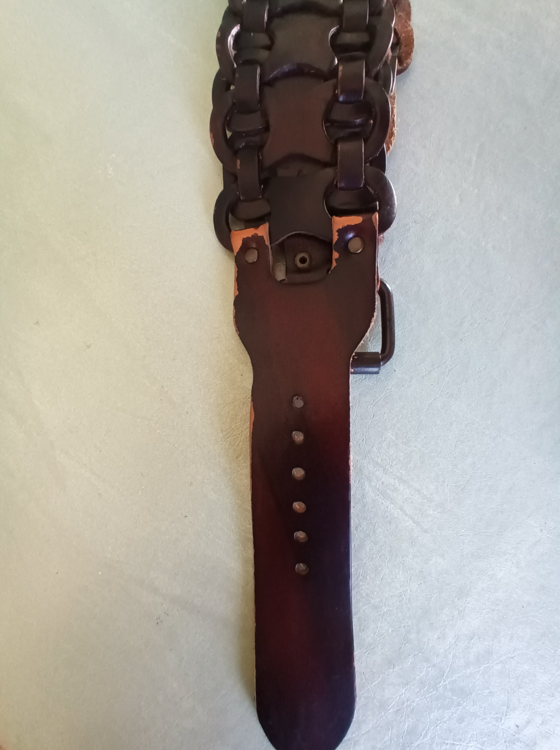 CHOCOLATE BROWN LEATHER Chunky Belt - Etsy